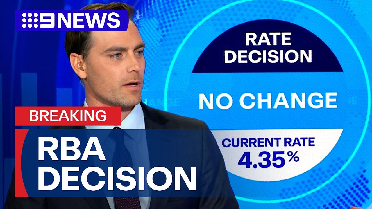 RBA leaves interest rates on hold | 9 News Australia - YouTube