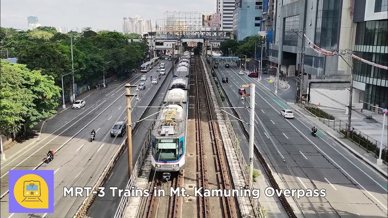 MRT-3 Trains in Mt. Kamuning Overpass - YouTube