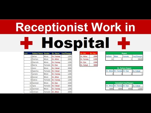 MS Excel Hospital Reception work in computer | Data Entry work in excel ...