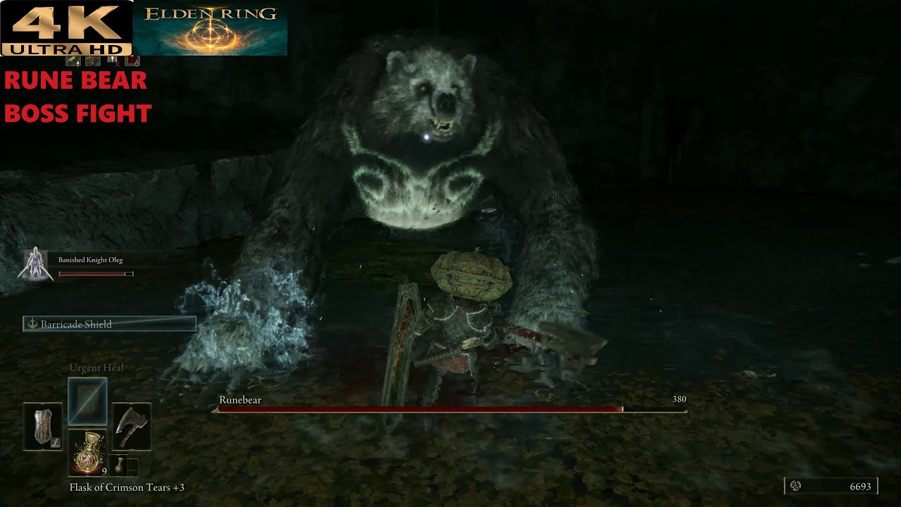 Elden Ring Boss Fight : Rune Bear (4K) 60fps - YouTube
