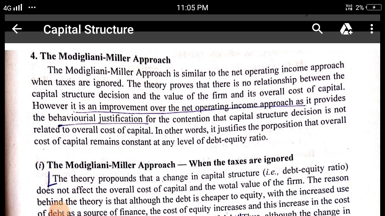 MM Approach of capital structure Lecture 6 - YouTube
