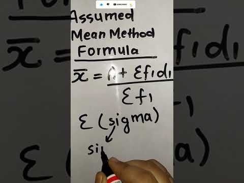 Assumed mean method formula for class 10 math ch 14 most important ...