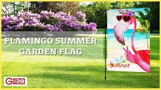 Hello Summer Flamingo ! || Garden Flag Series