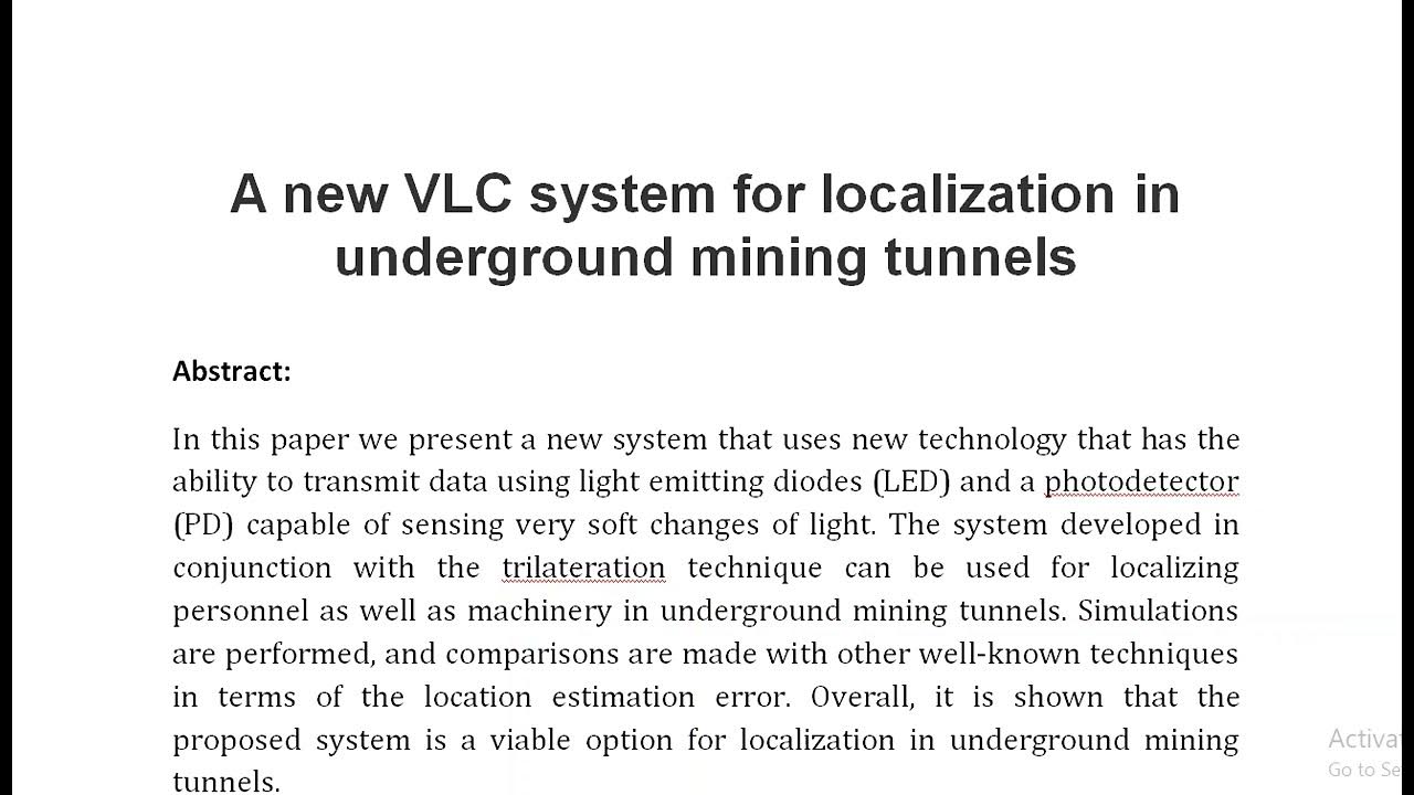 A new VLC system for localization in underground mining tunnels - YouTube