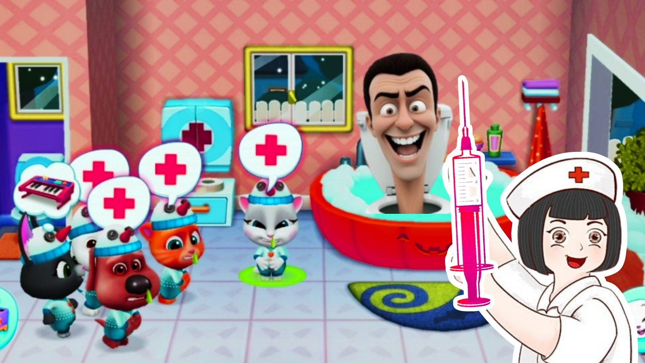 TOM'S FRIENDS WERE SICK | SKIBIDI CURES THEM vs fnaf song | talking tom ...