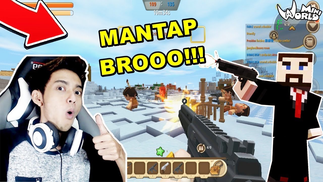 WOW! MAIN GAME TEMBAK-TEMBAKAN KETEMU YOUTUBER ISAN KARIS!!! MINI WORLD ...