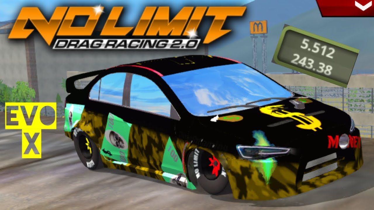5.5 Mitsubishi Evo X Fastest Tune - No Limit Drag Racing 2 - YouTube