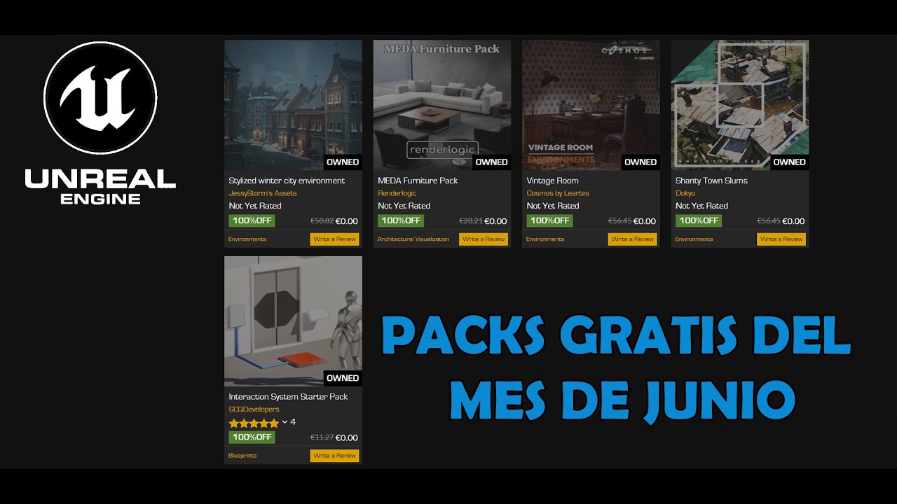 Unreal Engine Marketplace - Gratis del mes de Junio - YouTube