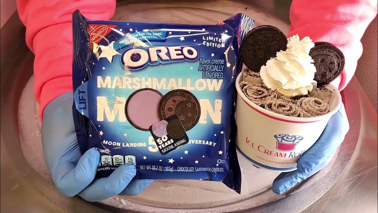 Oreo Ice Cream Rolls | Marshmallow Moon | Satisfying Asmr - YouTube