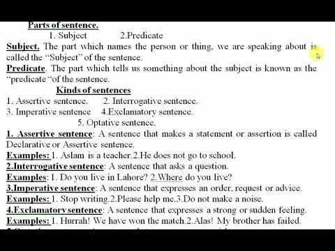 English, Types of sentences, Class 9 - YouTube