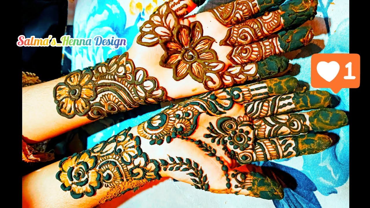 Khafif mehndi design ||Negative filling mehndi design ||Mehndi design ...