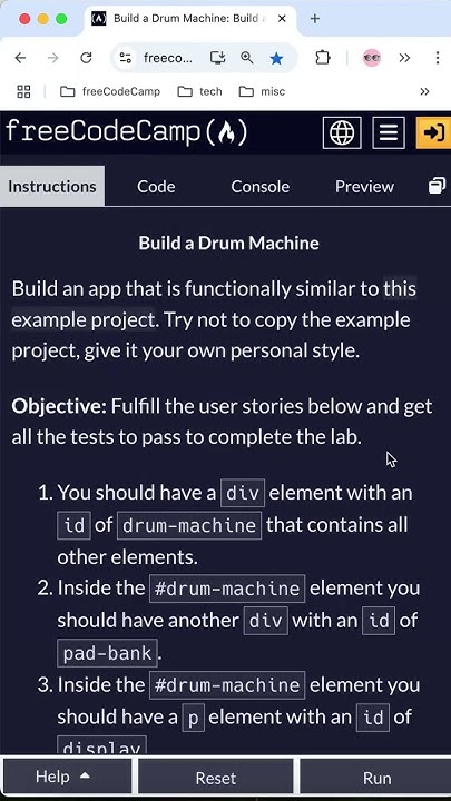 Drum machine project walkthrough from Full Stack Developer cert - YouTube