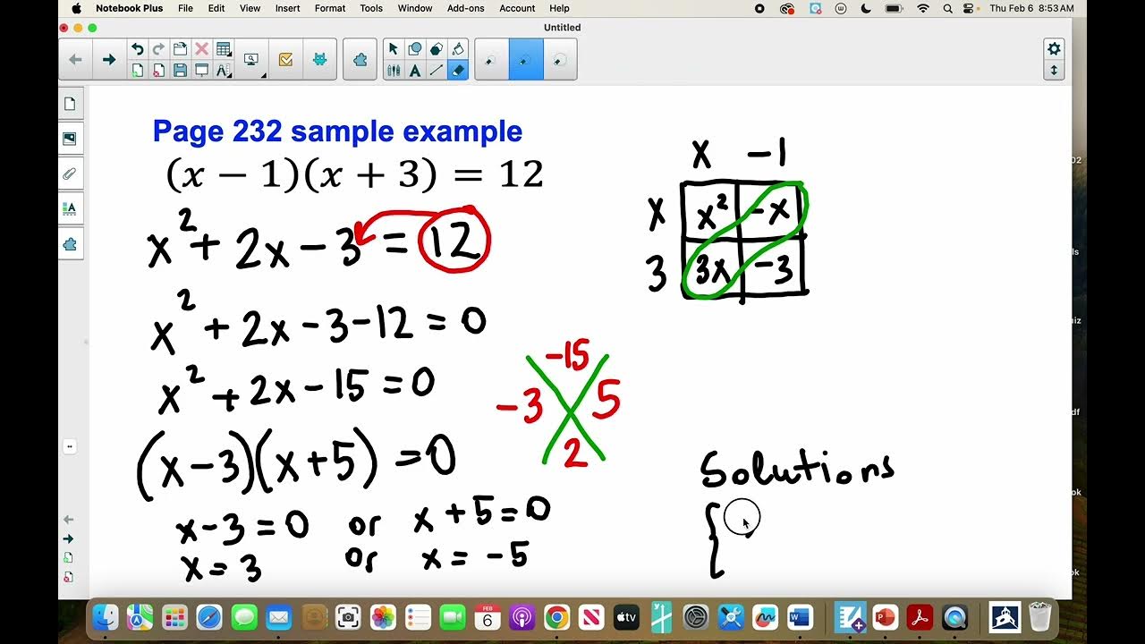 Solving Quadratic Equations using Zero Product Property. - YouTube