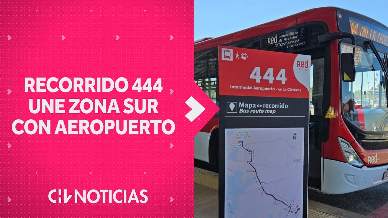 NUEVO RECORRIDO 444, el Bus Red que cruza 5 comunas y llega hasta ...