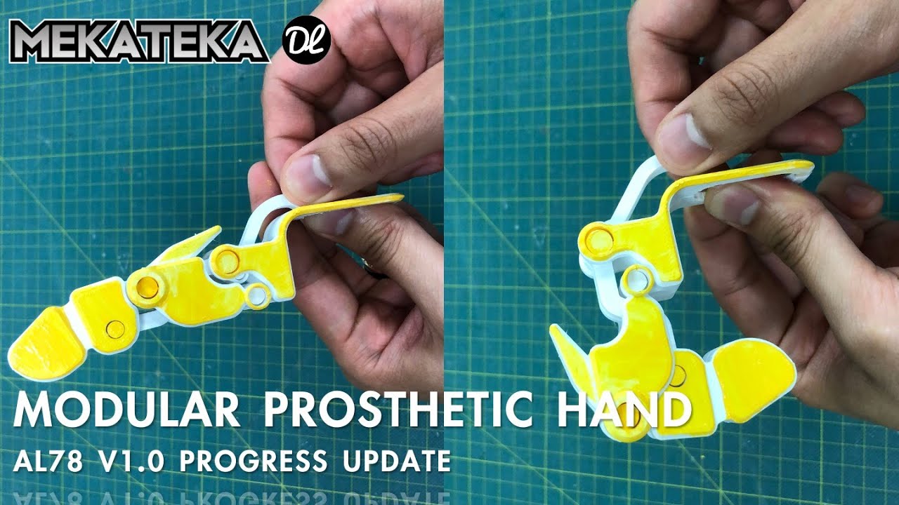 Modular prosthetic hand design v1.0- work in progress update - YouTube