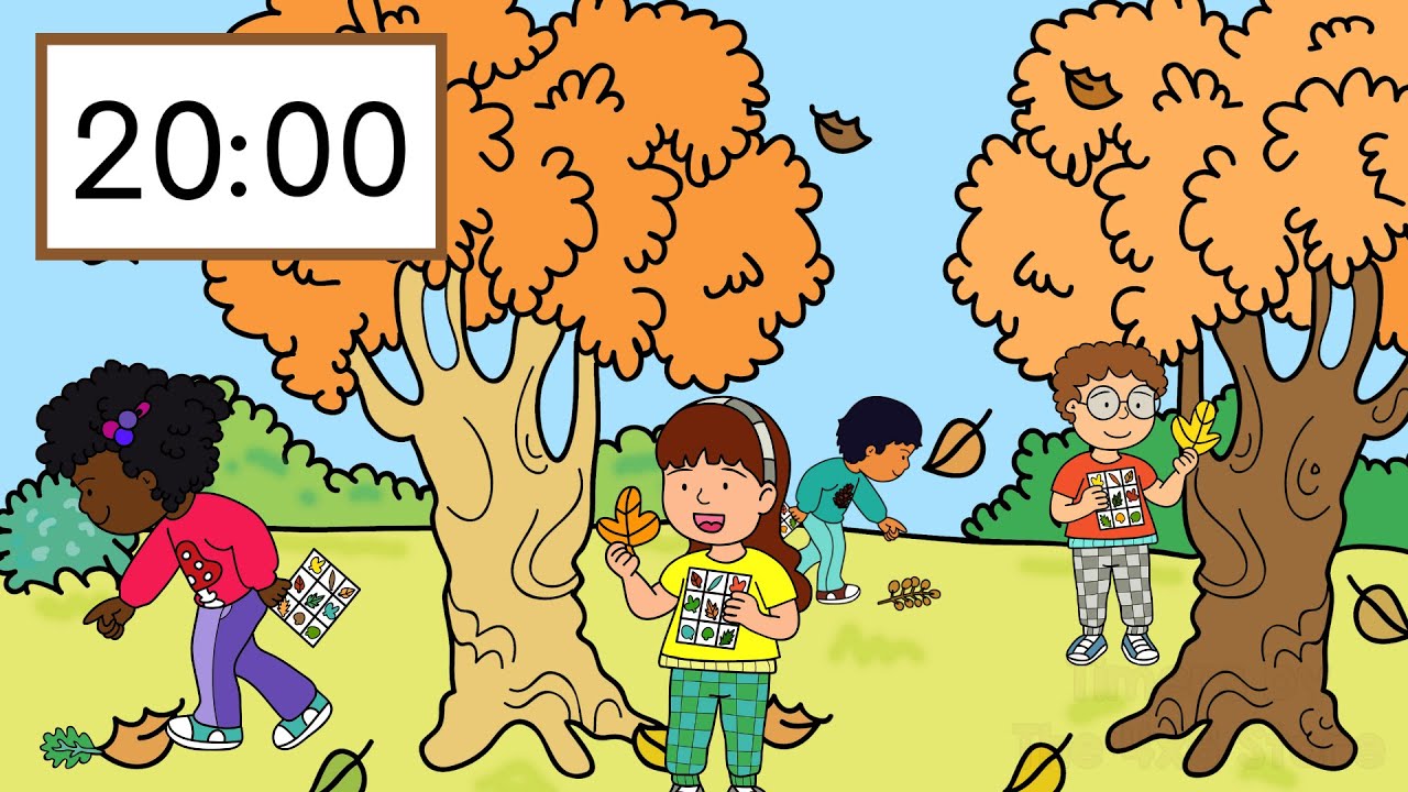 Fall Scavenger Hunt Classroom 20 Minute Timer + 2 Minute Clean Up Timer ...