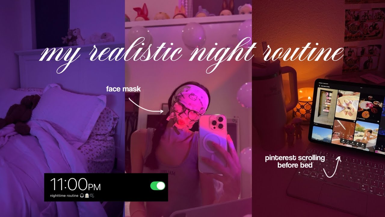 my realistic night routine! shower, self care, and more - YouTube