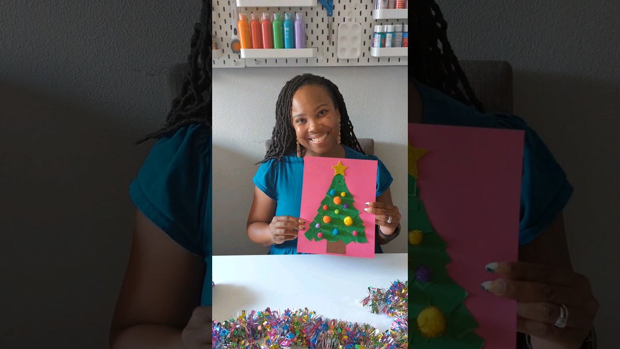 Easy Torn Paper Christmas Tree Craft for Kids #kidscraft #shorts # ...