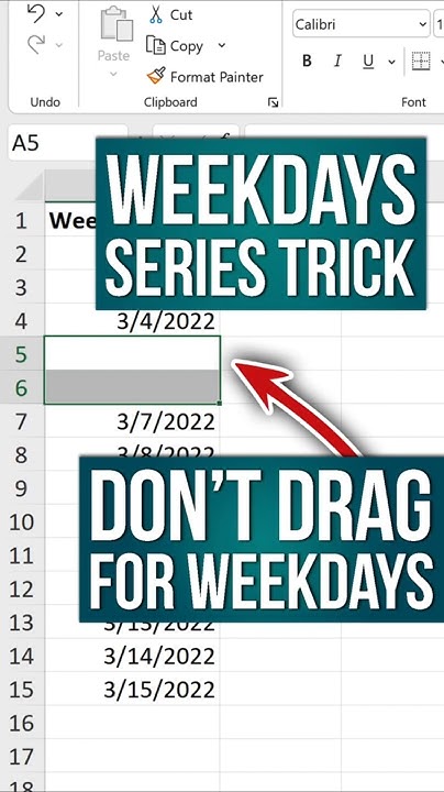 Calculate Weekdays & Remove Weekends in Excel 📆🔥 #Shorts - YouTube