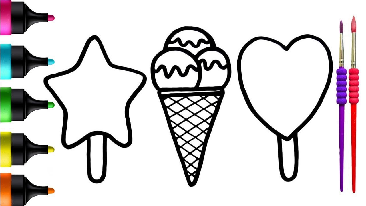 Learn Colors and Shapes with Ice Cream | Fun Drawing and Coloring for ...