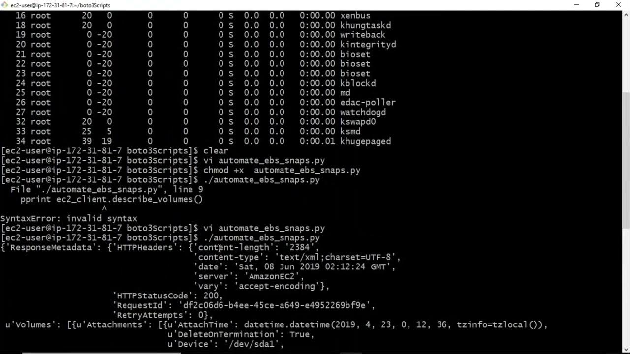 Automate Snapshots for EBS Volumes using Lambda and CloudWatch - YouTube