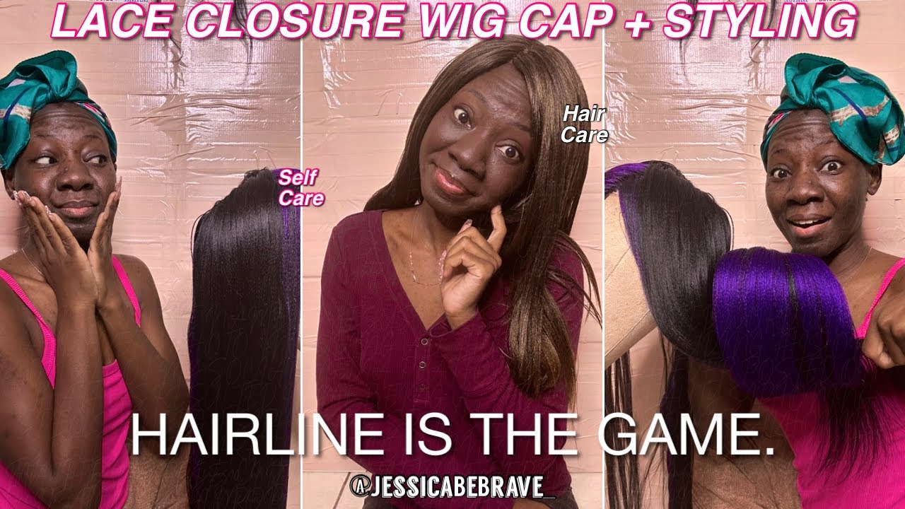 DIY LACE CLOSURE FOR A WIG|PURPLE |WITH HAIR FOR BRAID |HAIRLINE|PART 6 ...