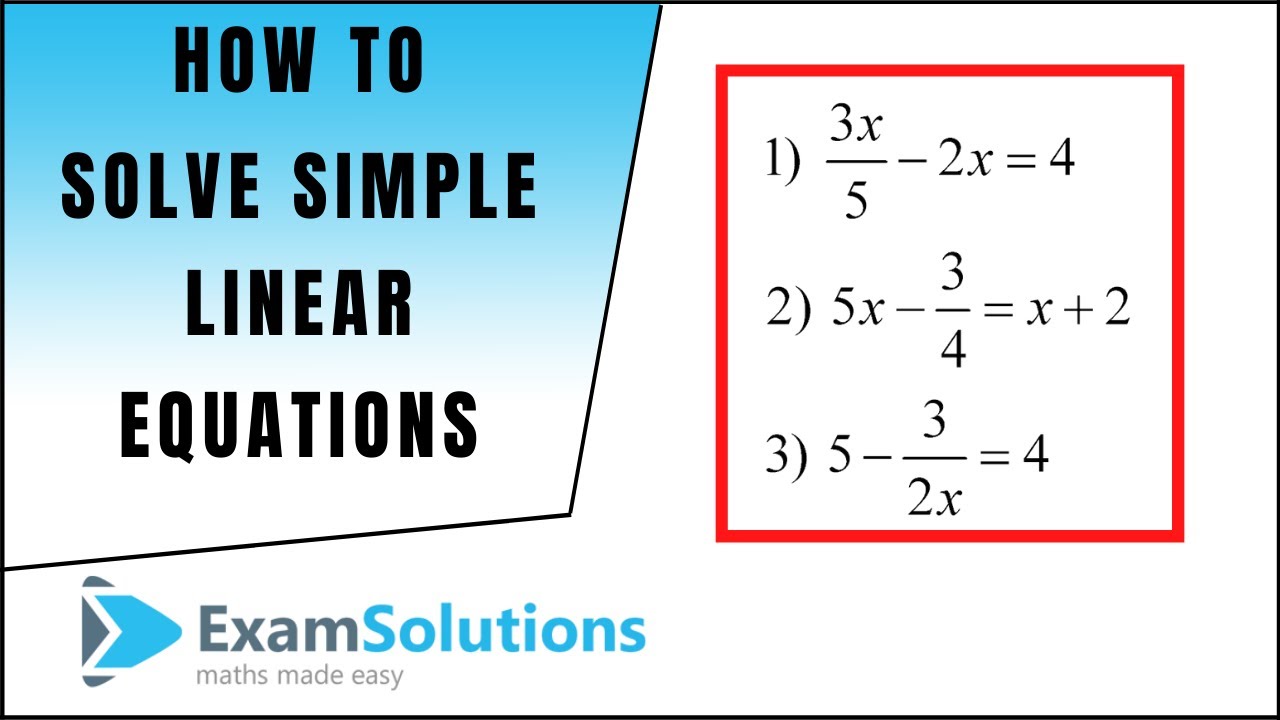 How to solve a linear equation (7) - Fractional Type | ExamSolutions ...