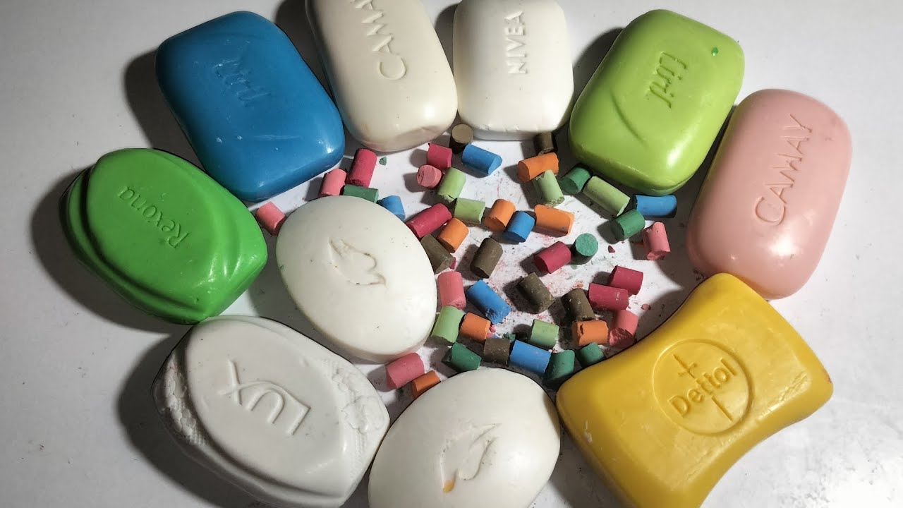 ASMR soap and chalk opening Haul cutting soap | Leisurely unpacking ...