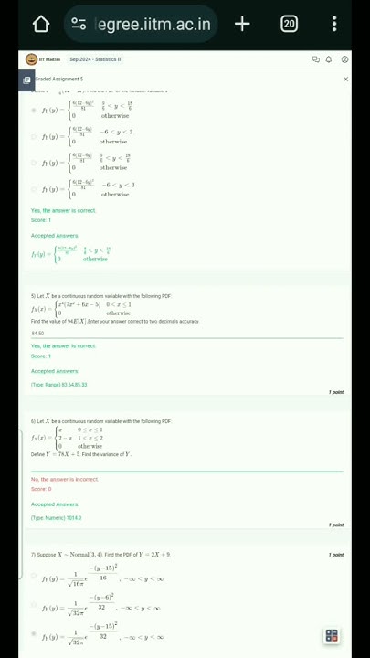 Week-5 Statistics2 Graded assignment of BS Program of IIT Madras #iitm - YouTube