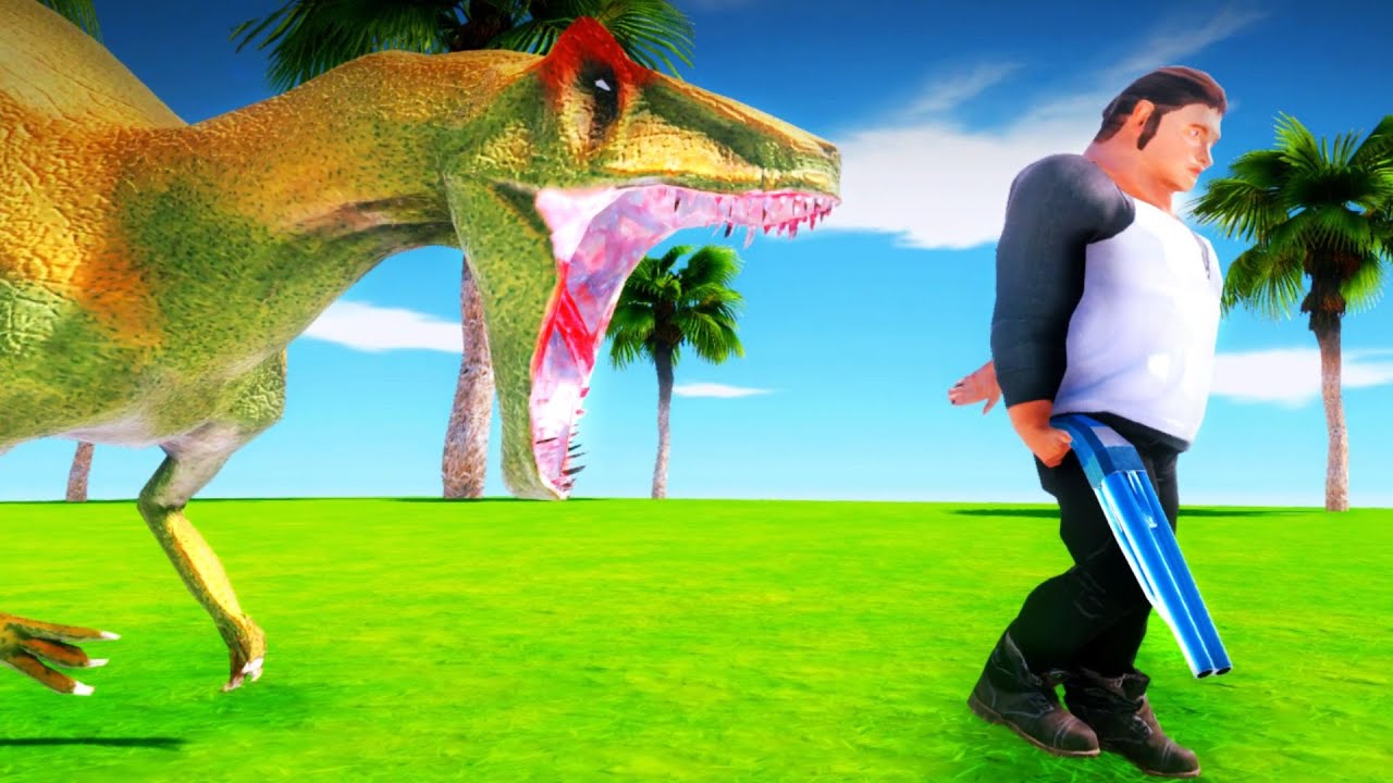 Old Allosaurus vs Humans - Animal Revolt Battle Simulator - YouTube