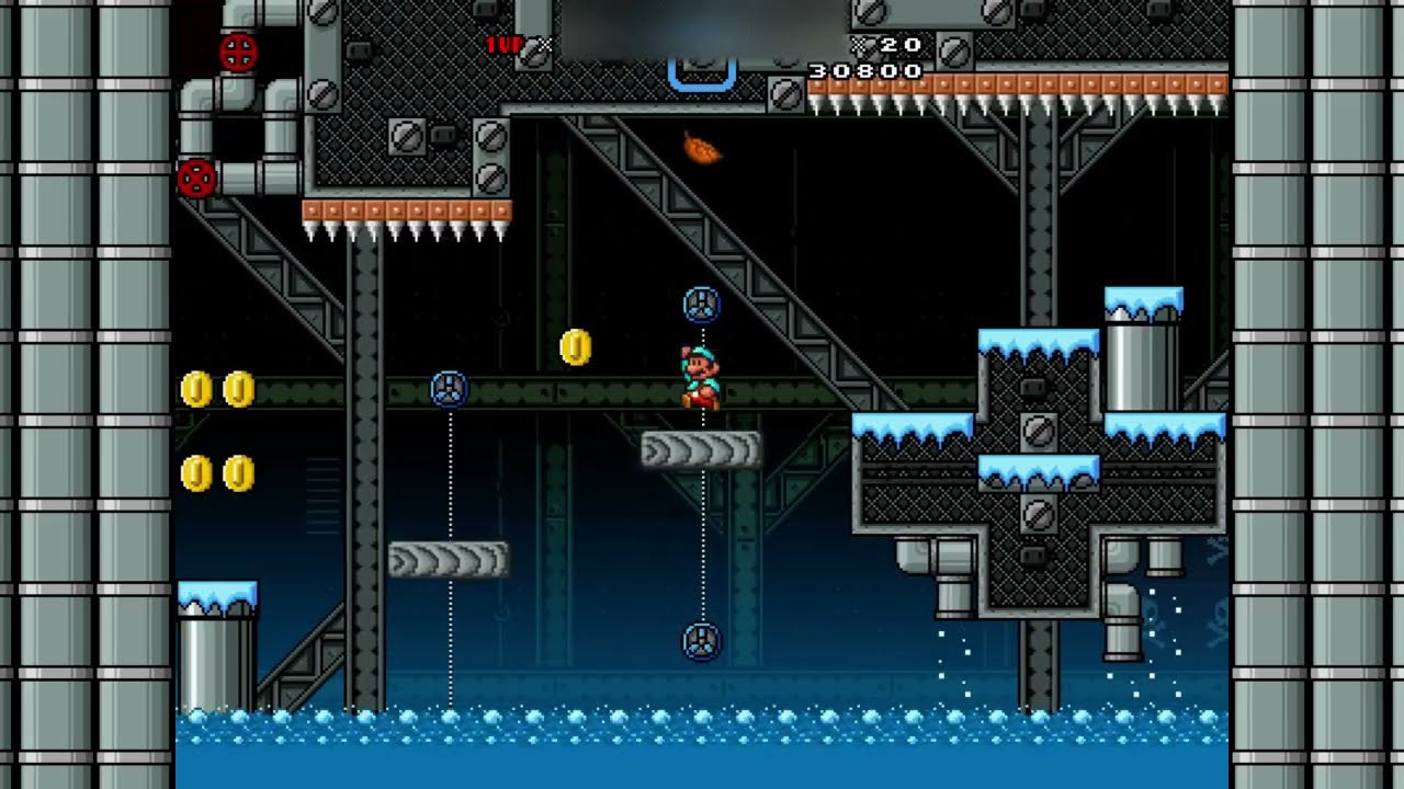 Super Mario Bros. X (SMBX) Custom Level - Iced Abandoned Factory - YouTube