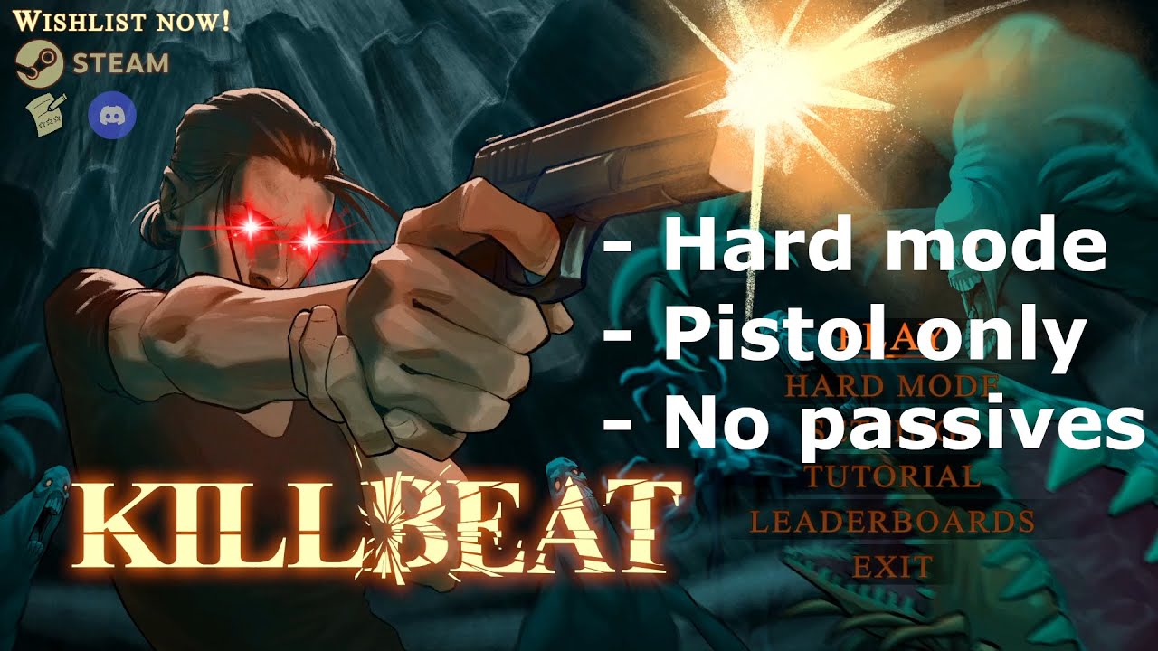 [Killbeat Demo] Hard Mode, pistol-only, no passive items (low% clear ...