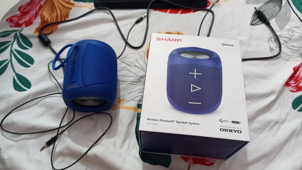 sharp gx-bt180(bl) wireless bluetooth speaker system 14 w at 700 rs - YouTube