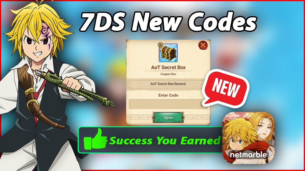 Seven Deadly Sins 7DS codes 2023 7ds secret box - YouTube