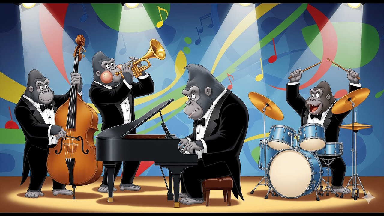 Monkeys Night Jazz: Deep Bass for Focus & Relaxation - YouTube