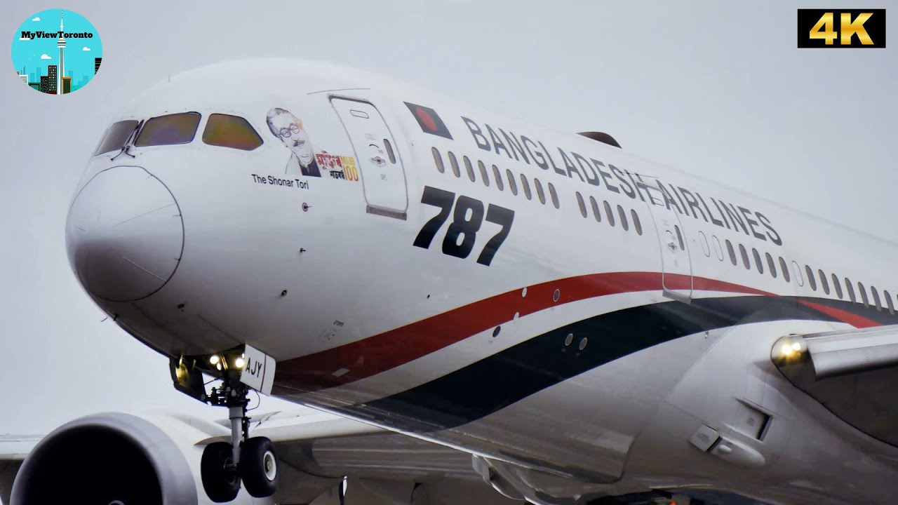 Biman Bangladesh Airlines Boeing 787 Dreamliner Close up in 4K - YouTube