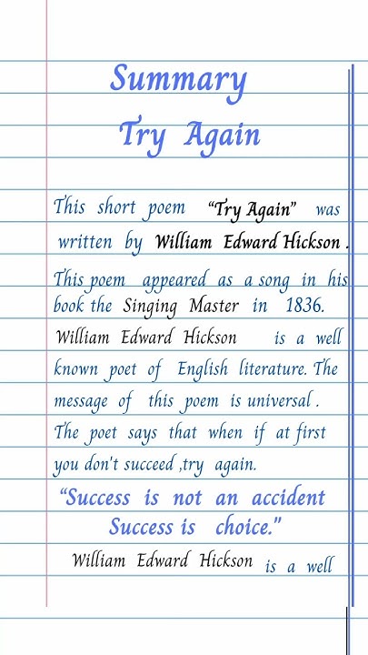 Try again summary with quotations||Try again summary 10th class#shorts #shortsyoutube # ...