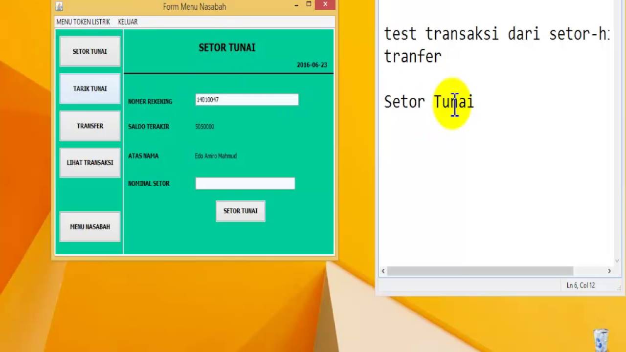 Demo Aplikasi Mini Bank #1 - YouTube