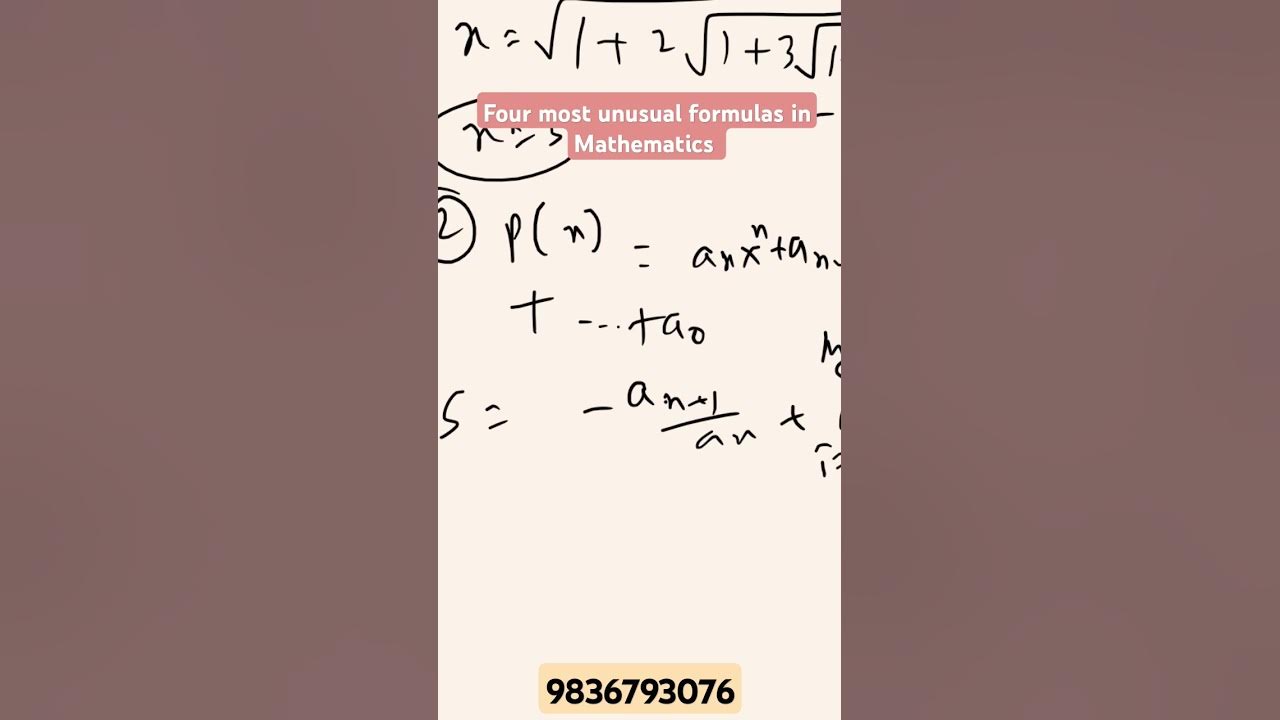 Four most unusual formulas in Mathematics #mathematics #formula #algebra - YouTube