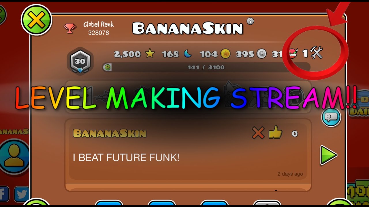 me make geometry dash level hi - YouTube