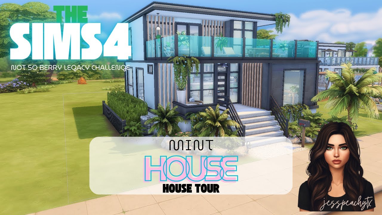 MINT HOUSE THE SIMS 4 BUILD TOUR FOR NOT SO BERRY LEGACY CHALLENGE NO ...