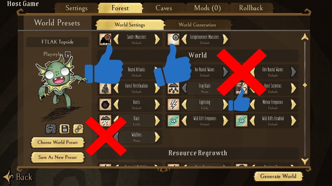 World Gen Settings for DST - YouTube