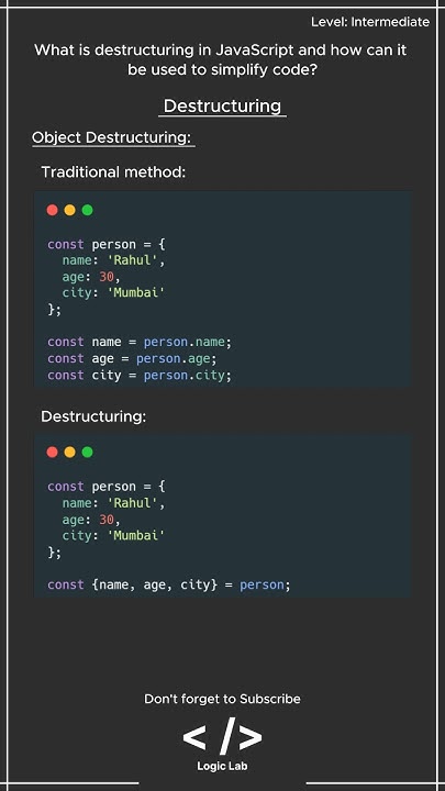 JavaScript Interview Question: Destructuring #javascriptinterview #javascript #js - YouTube