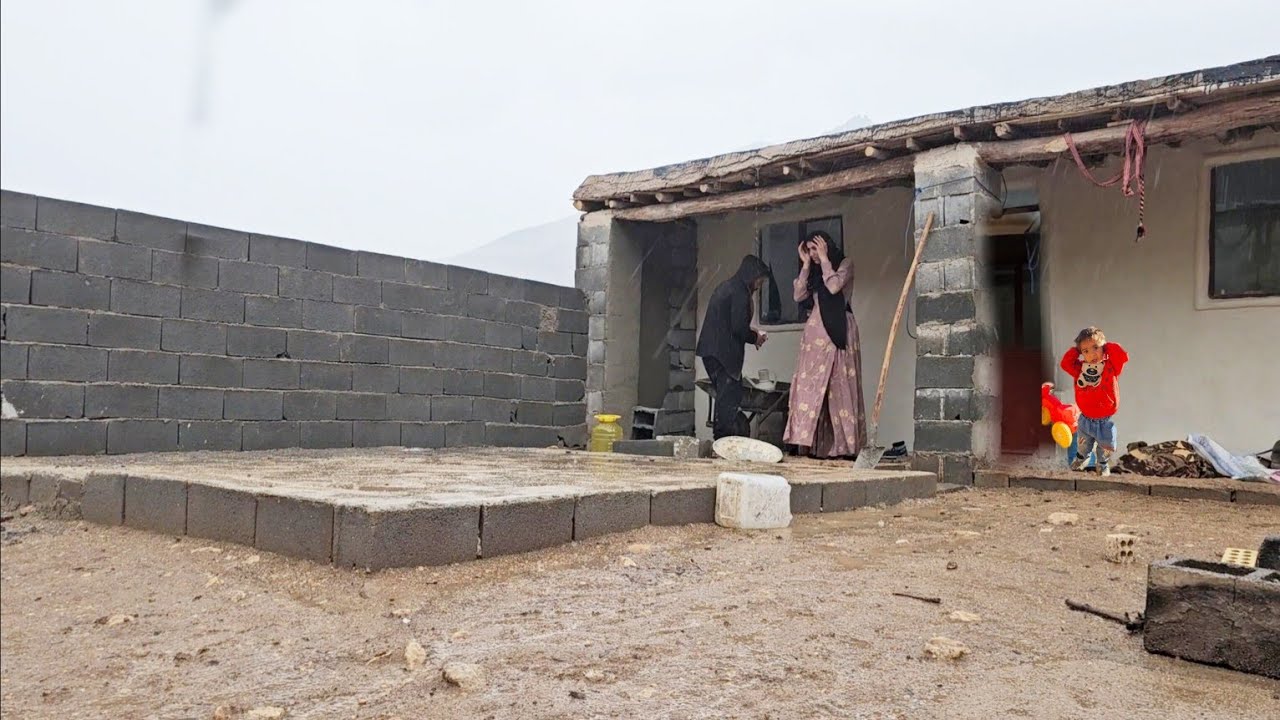 A nomadic couple's efforts on a heavy rainy day after the rustic echo channel fades - YouTube