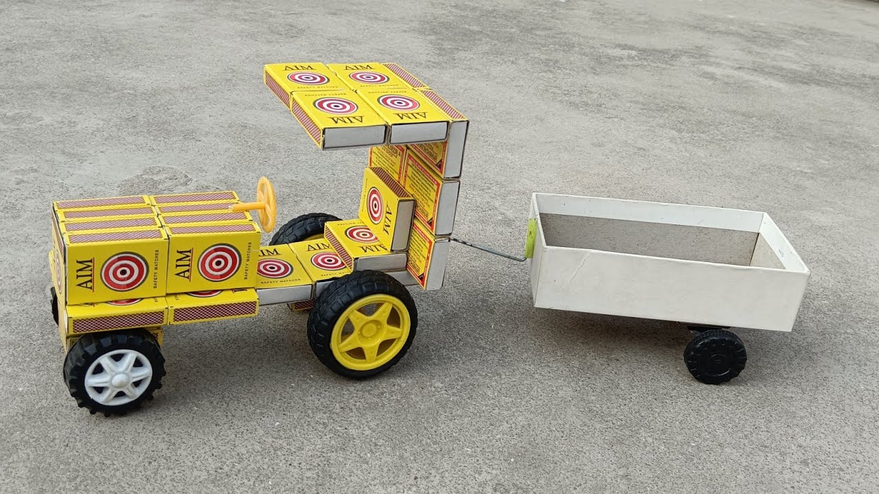 Matchbox Tractor Trolley At Home - Diy Tractor Trolley - Science ...