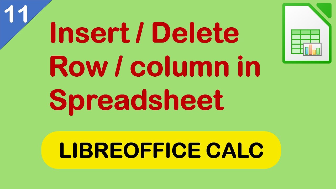 Insert Delete Row Column In Calc Ms Excel Youtube