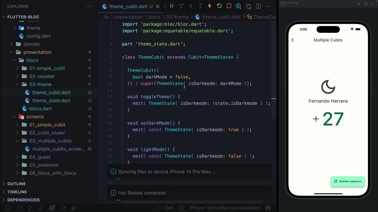 [S1/L12] Flutter BLoC: ThemeCubit | Cubit + State - YouTube