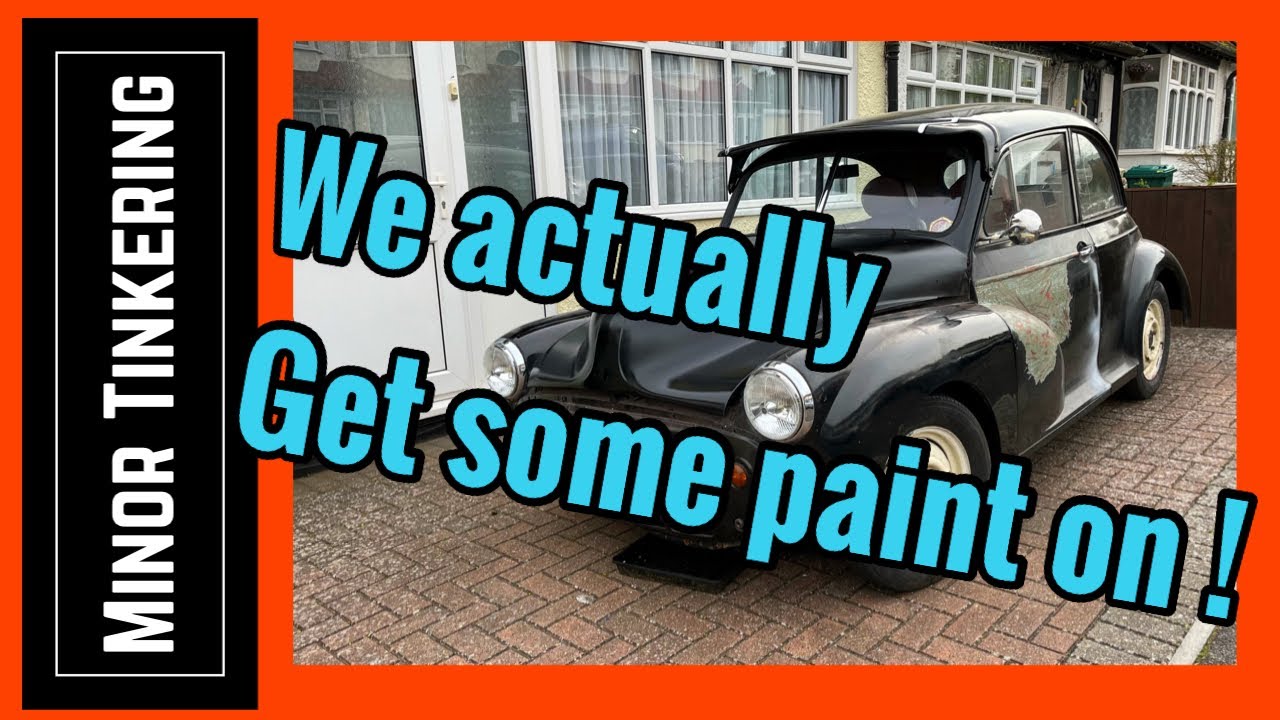 Painting the bonnet on my 1952 Morris Minor at Home #morrisminor # ...