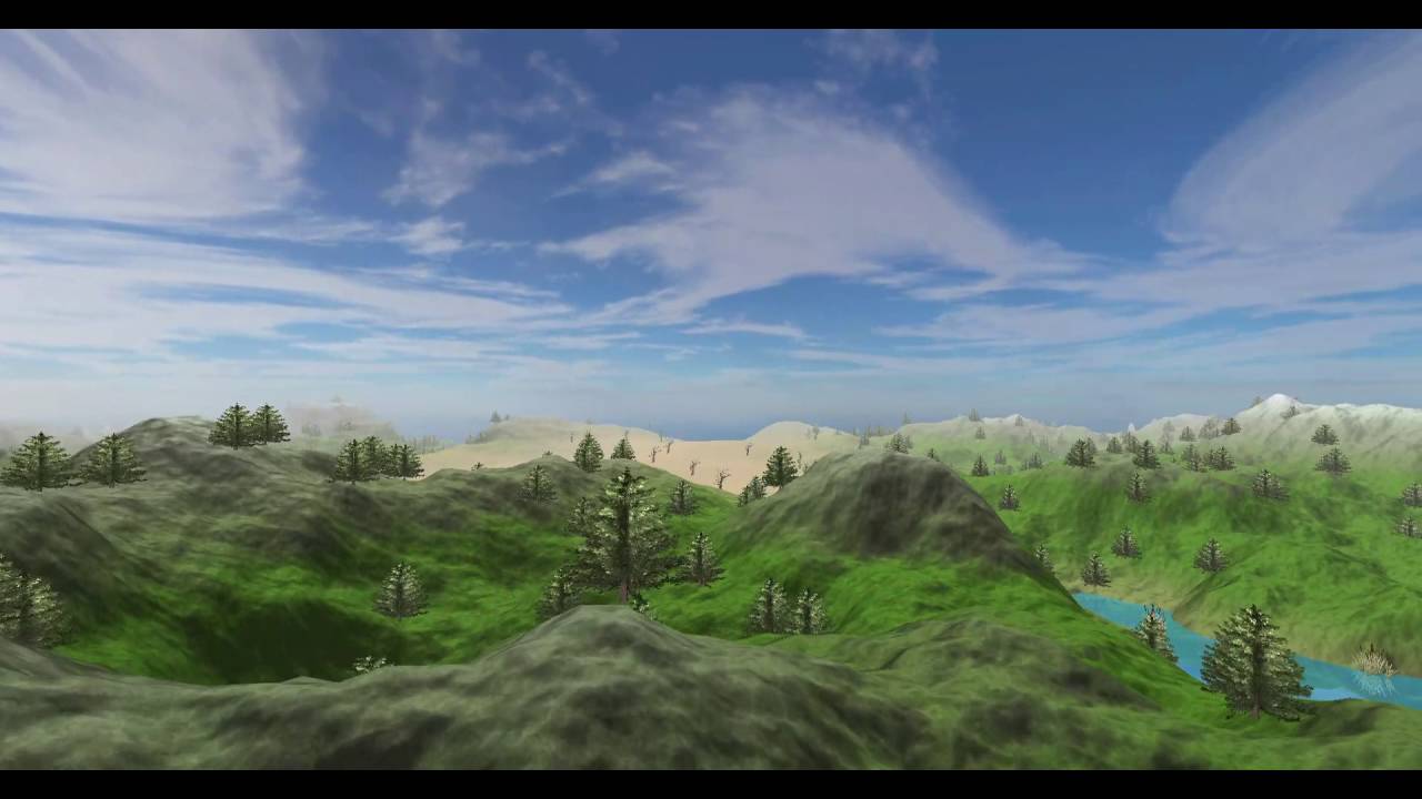 Generating an infinite terrain with biomes and water reflection - YouTube