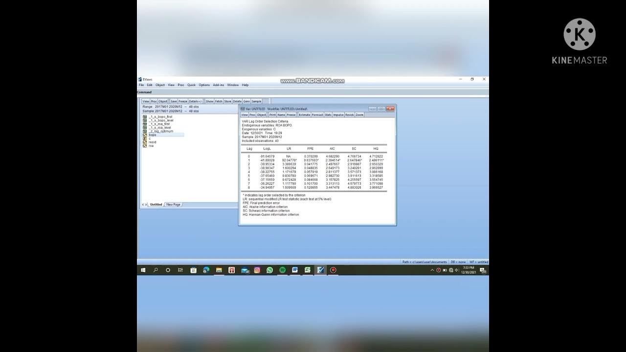 Tutorial Eviews Pada VECM - YouTube